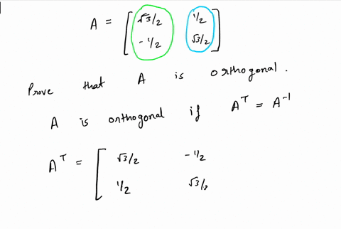 SOLVED:An orthonormal matrix is defined as a square matrix A with its transpose equal to its ...