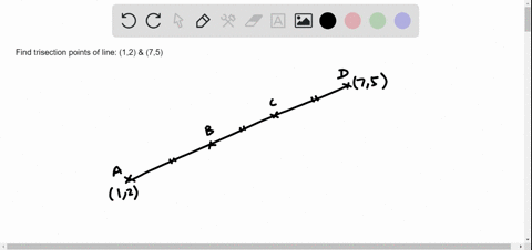 SOLVED:Use vectors to find the points of trisection of the line segment with endpoints (1,2) and ...