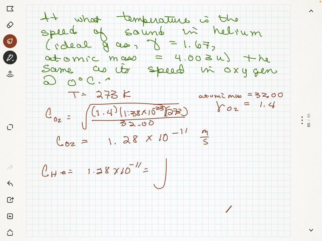 At what temperature is the velocity of sound in nitrogen equal to its ...