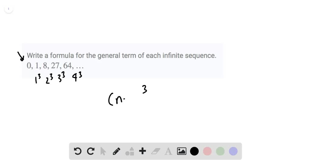 SOLVED:Write a formula for the general term of each infinite sequence ...
