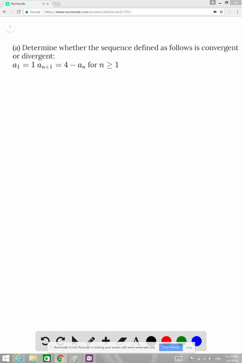 SOLVED:Use a graph of the sequence to decide whether the sequence is convergent or divergent. If ...
