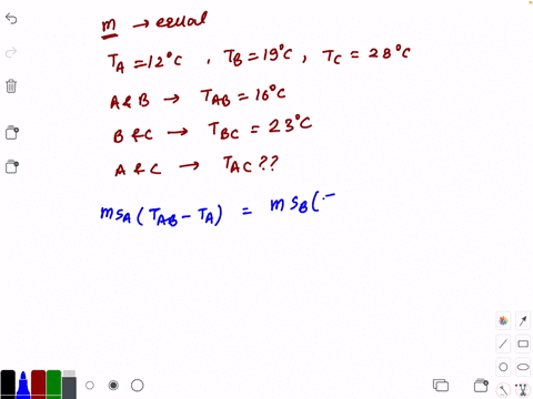 SOLVED: The temperature of three different miscible liquids A, B, and C are maintained at 29Â°C ...