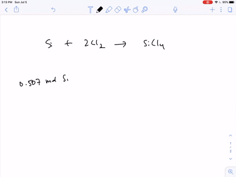 SOLVED:Silicon tetrachloride ( SiCl4 ) can be prepared by heating Si in ...