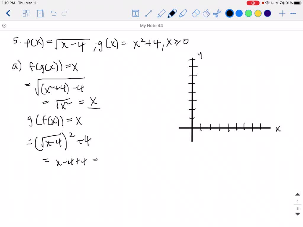 SOLVED:Show that f and g are inverse functions (a analytically and (b) graphically. f(x)=√(x-4 ...