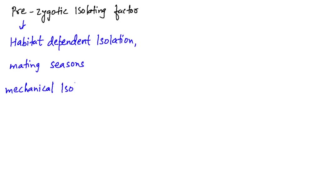 ⏩SOLVED:What is an example of a pre-zygotic isolating factor? | Numerade