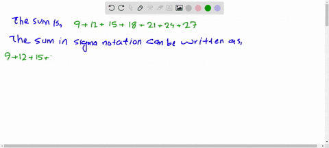SOLVED:Write each of the sums in sigma notation. Identify m, n, and ak ...