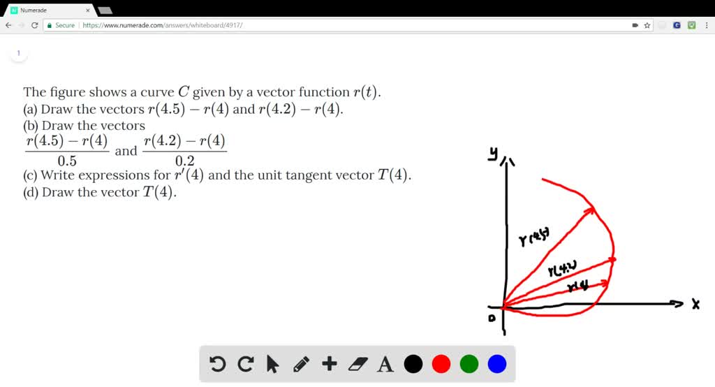 The figure shows a curve C given by a vector function 𝐫(t) . (a) Draw ...