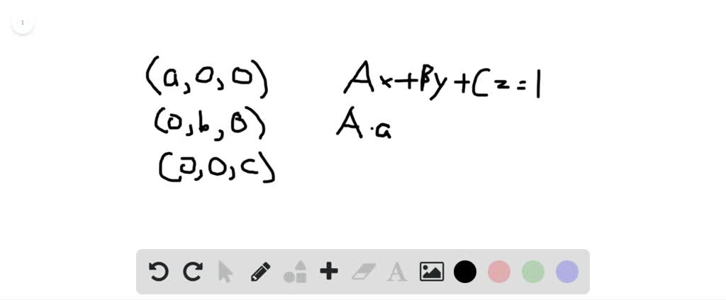 SOLVED:Find an equation of the plane with x -intercept a, y -intercept ...