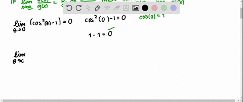 SOLVED:Use Theorem 3. 10 to evaluate the following limits. limθ→0 (cos^2 θ-1)/(θ)