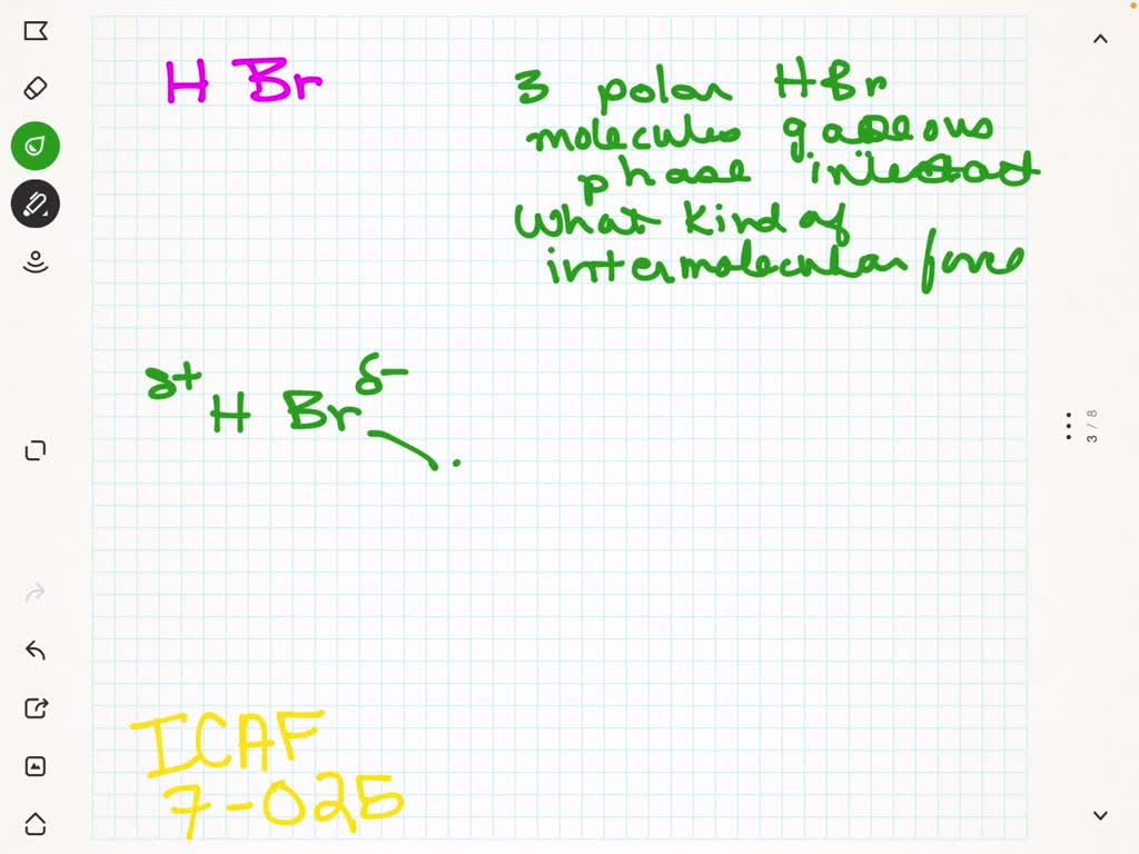 SOLVED:Draw a picture that shows how three polar HBr molecules in the ...