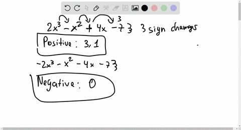 SOLVED:Descartes' Rule of Signs Use Descartes' Rule of Signs to ...