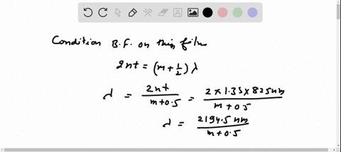 SOLVED: A soap film (n=1.33) is 825 nm thick. White light strikes the ...