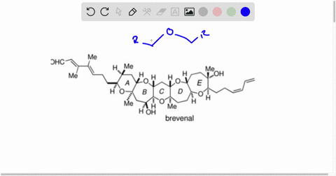 SOLVED:Label each ether and alcohol in brevenal, a marine natural ...