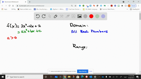 SOLVED:For the following exercises, determine the domain and range of the quadratic function. f ...