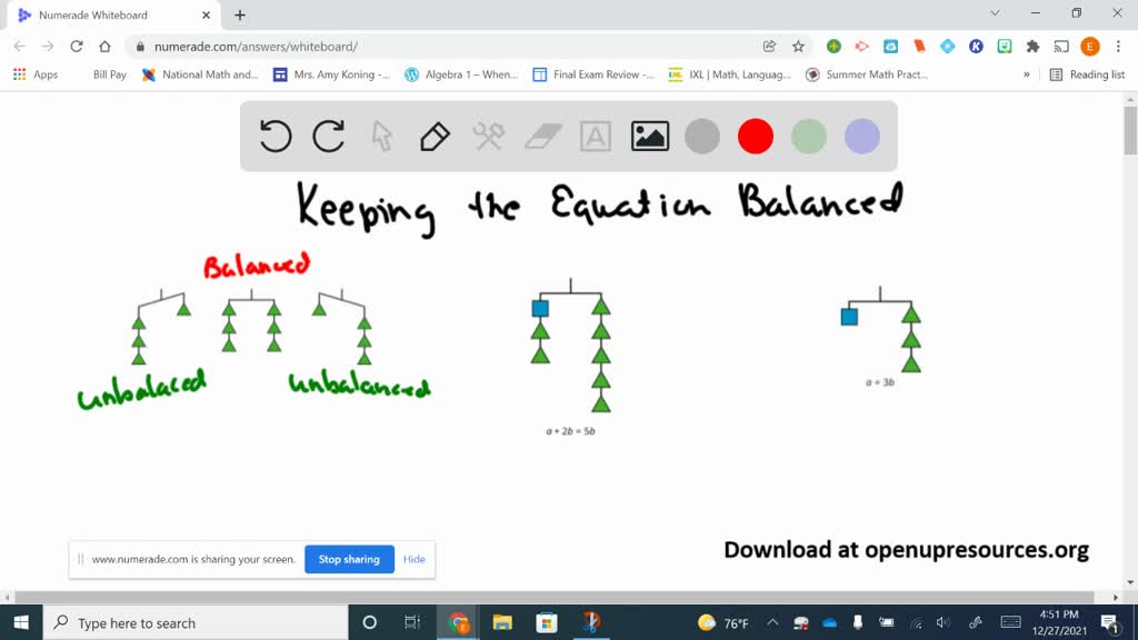 SOLVED:Summary Lesson: Keeping the Equation Balanced