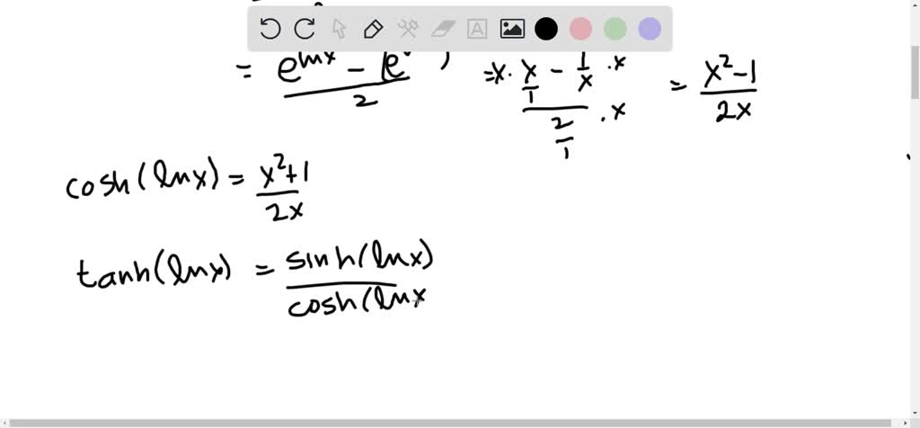 SOLVED:Simplify the following expressions: (a) sinh lnx, (b) coshlnx ...