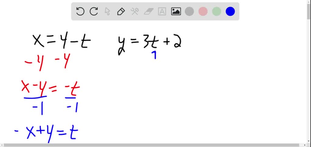 For the following exercises, rewrite the parametric equation as a ...