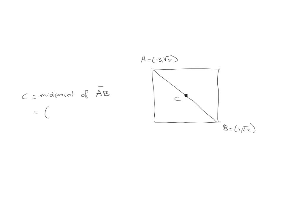 SOLVED:The points (-3, √(5)) and (1, √(2)) are endpoints of the ...
