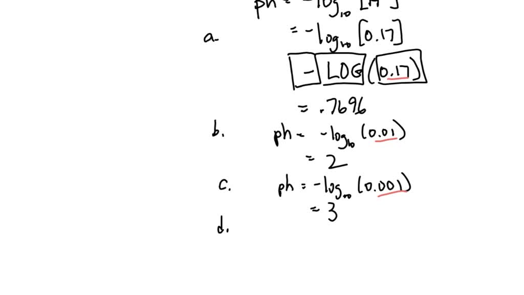 SOLVED Chemistry The PH Of A Chemical Solution Is Given By The Formula