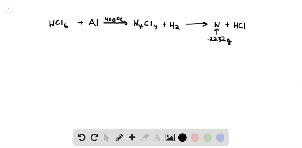SOLVED:The reaction of WCl6 with Al at ∼400^∘ C gives black crystals of ...