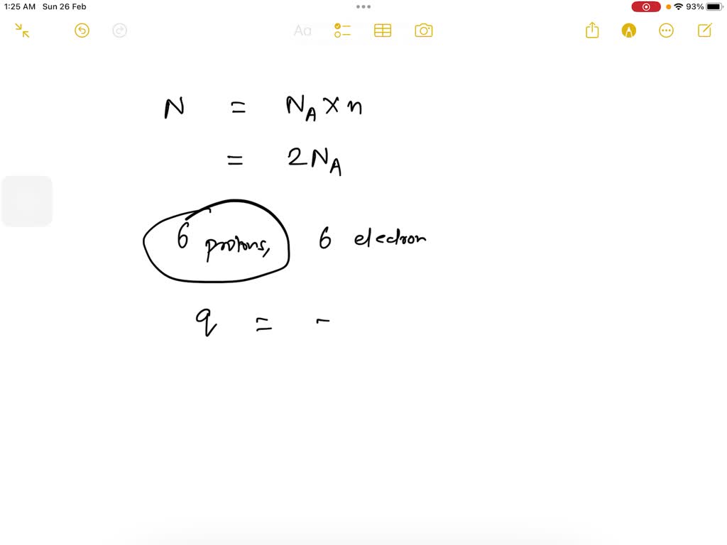 How much positive charge is in 2 moles of carbon? | Numerade