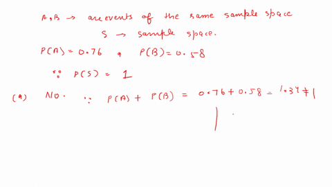 Suppose A and B are mutually exclusive events in a sample space S, C is another event in S, A ∪B ...