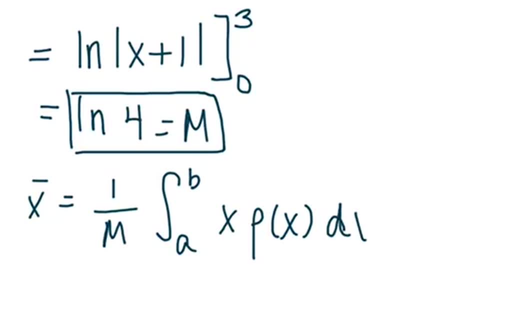 In Exercises 1-6, find the mass M and center of mass x of the linear ...