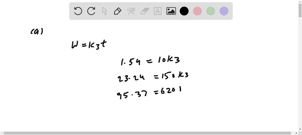 SOLVED:In the table, weight gain-time data for the oxidation of some ...