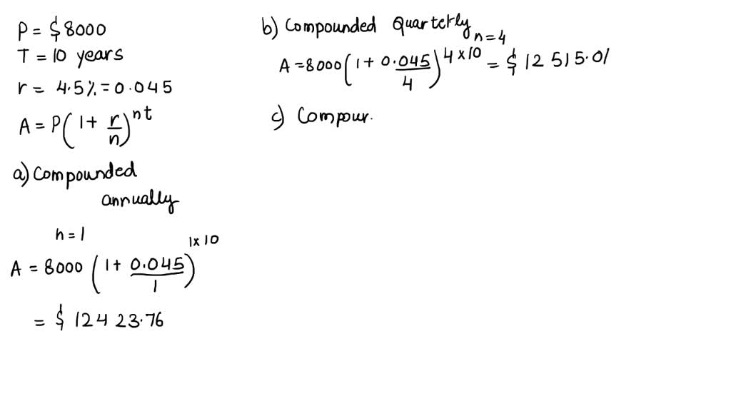 5 I Pt Write The Compound Interest Formula A P SolvedLib
