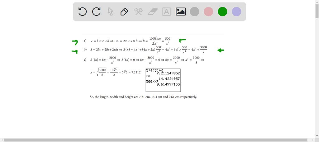 ⏩SOLVED:(a) The surface area of a rectangular box without a top is ...