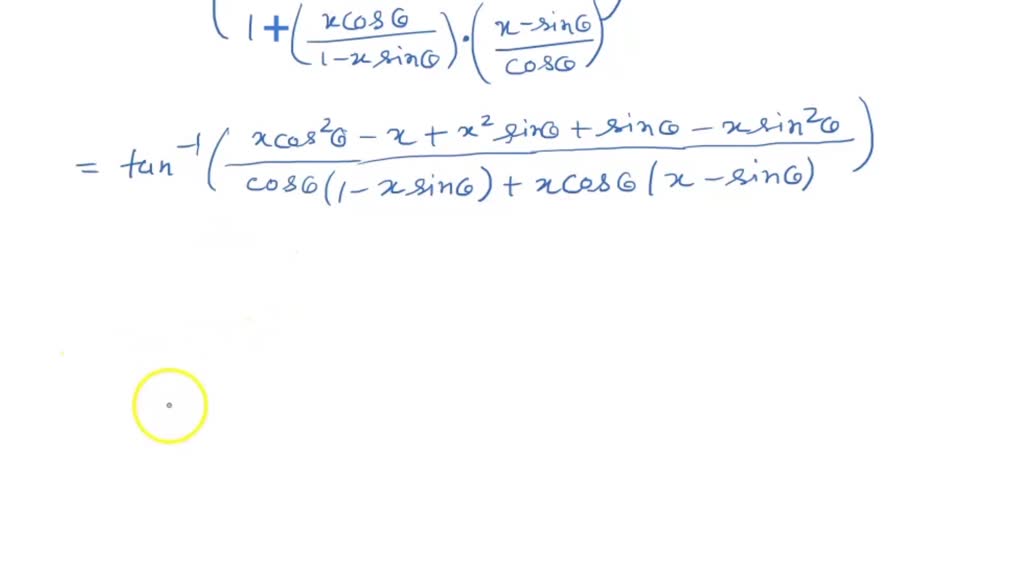 Express θin terms of x using the inverse trigonometric functions sin^-1 ...