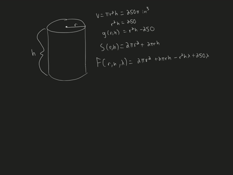 SOLVED:Surface Area A cylindrical can is to be made that will hold ...