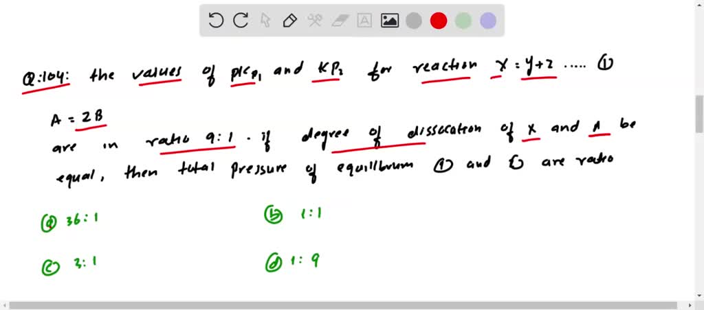 SOLVED:The values pf Kp1 and Kp2 for the reactions X ⇌Y+Z …. .(1) A ⇌2 ...
