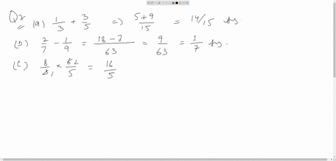 SOLVED:Evaluate each of the following, giving your answer as a fraction ...