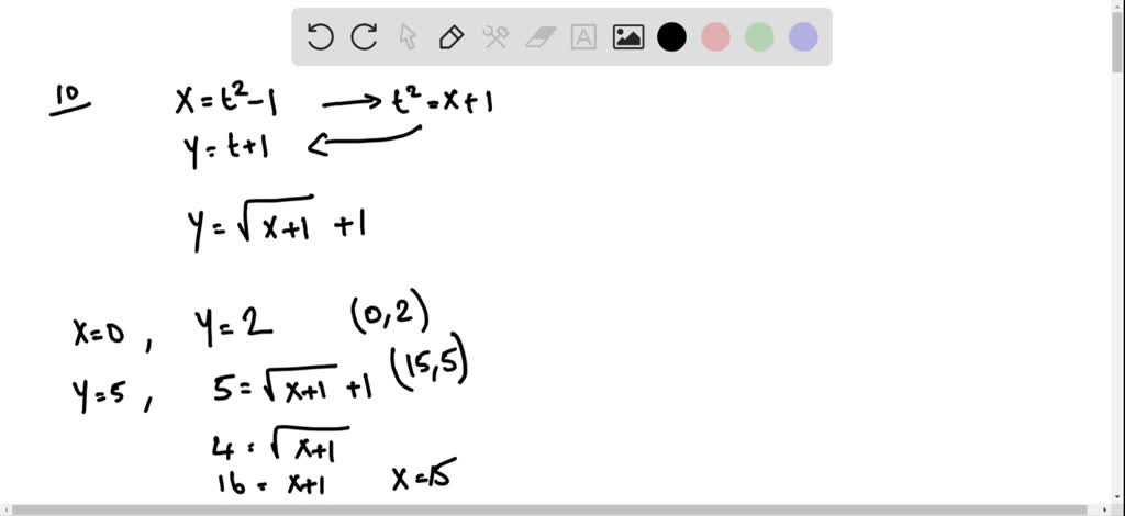SOLVED:Graph the parametric equations after eliminating the parameter t ...