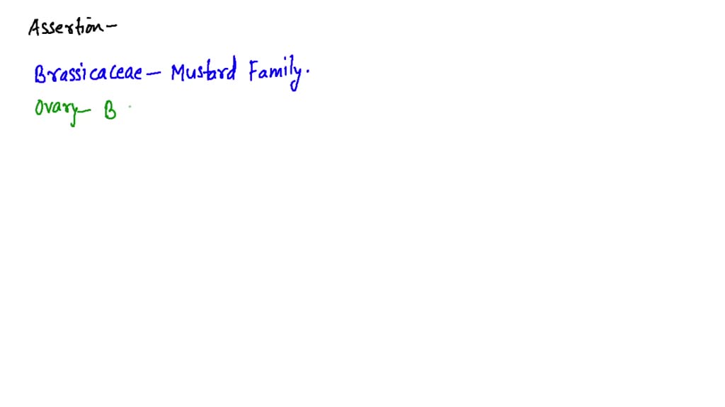 VIDEO solution:Assertion: The ovary is binocular in family Brassicaceae ...