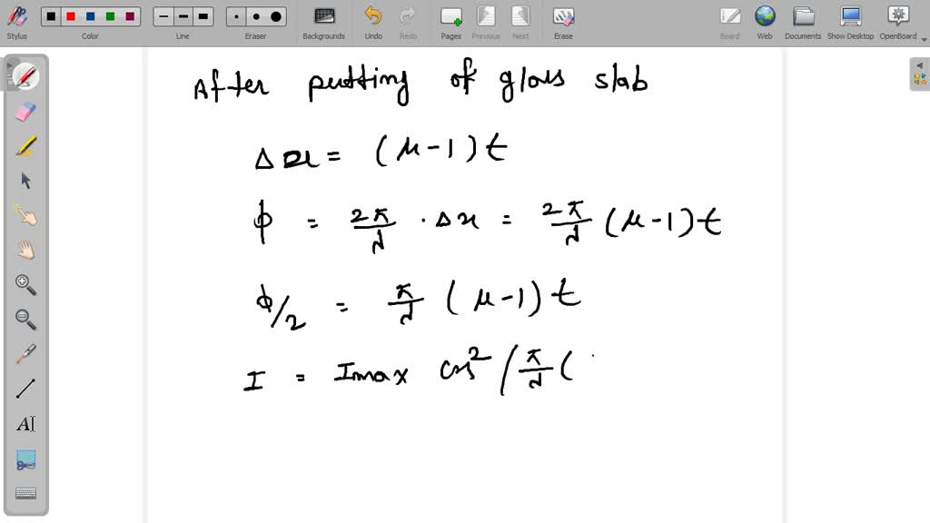 SOLVED:In YDSE, one of the slits is covered by a thin sheet of variable ...