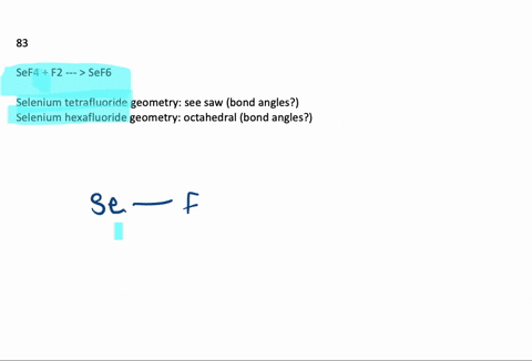 SOLVED:Selenium tetrafluoride reacts with fluorine to form selenium ...