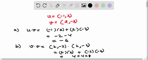 ⏩SOLVED:Find (a) 𝐮 ·𝐯,(𝐛) 𝐯 ·𝐯,(𝐜)𝐮^2,(𝐝)(𝐮 ·𝐯) 𝐯, and (𝐞) 𝐮 ·(5 𝐯 ...