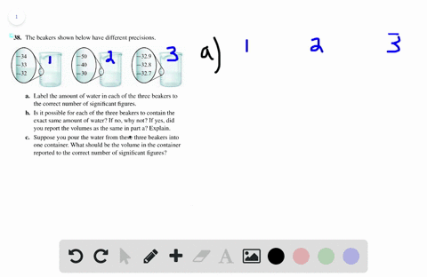 ⏩SOLVED:The beakers shown below have different precisions. a. Label ...