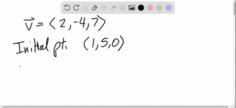 SOLVED:The vector v and its initial point are given. Find the terminal point. 𝐯= 2,-4,7 Initial ...