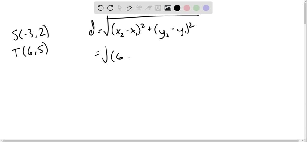SOLVED:Use the Distance Formula to find the distance between each pair of points. CAN'T COPY THE ...