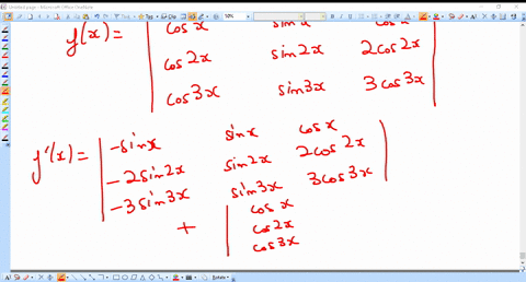 SOLVED:Let f(x)=| cos x sin x cos x cos 2 x sin 2 x 2 cos 2 x cos 3 x sin 3 x 3 cos 3 x | Then ...