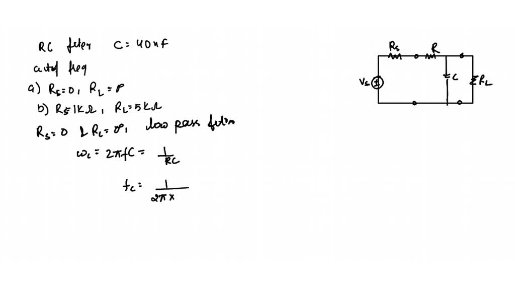 SOLVED:Practical R C filter design should allow for source and loadd ...