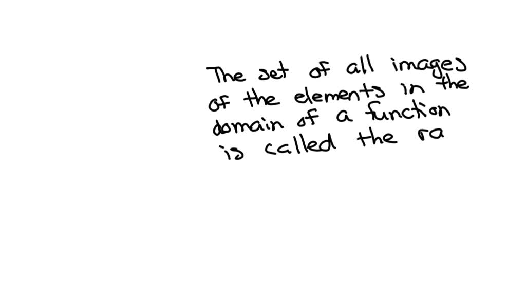 SOLVED:Multiple Choice The set of all images of the elements in the ...