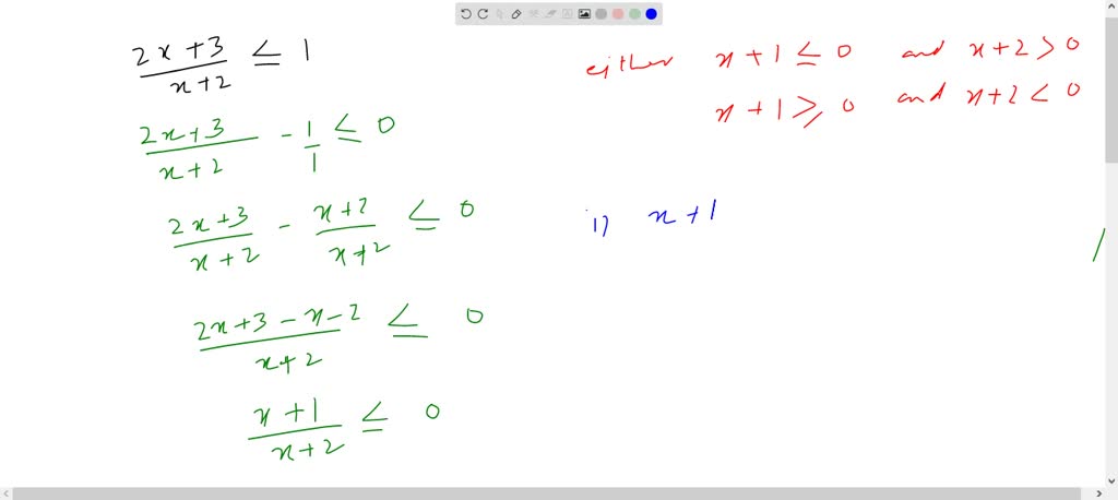 SOLVED: Solve the inequality, 3x+2/(x+1)(2x) is less than it equal to zero SOLVED: Solve the inequality, 3x+2/(x+1)(2x) is less than it equal to zero