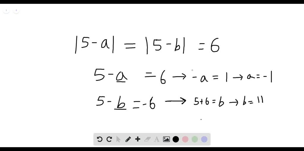 solved-two-distinct-points-on-the-number-line-represent-the-numbers-a