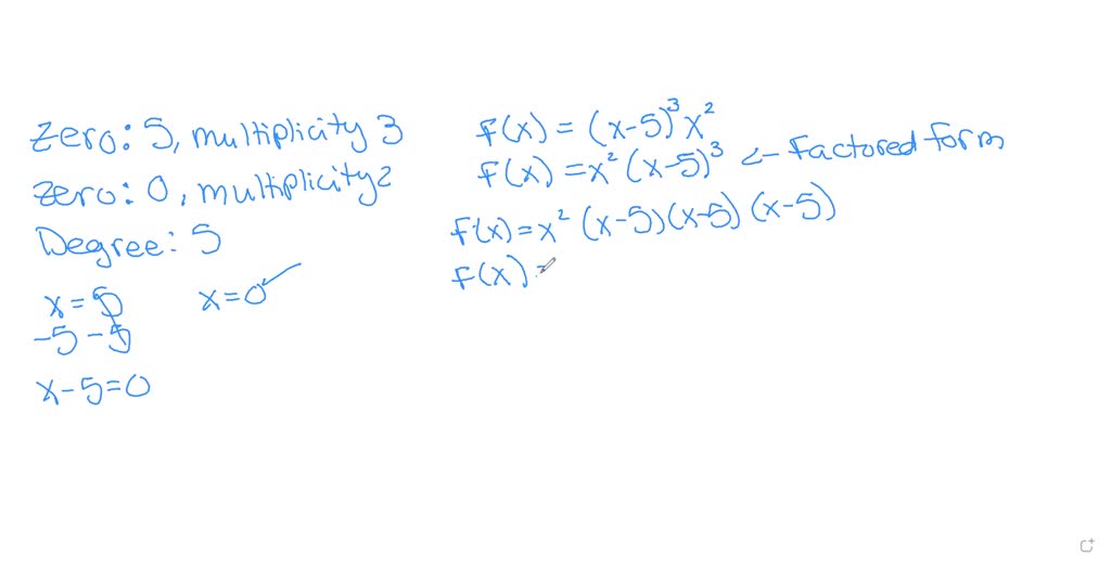 SOLVED:Find a polynomial function with the given zeros, multiplicities ...