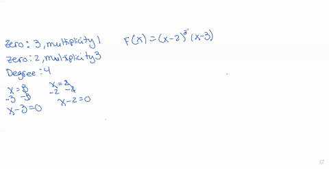 SOLVED:Find a polynomial function with the given zeros, multiplicities ...