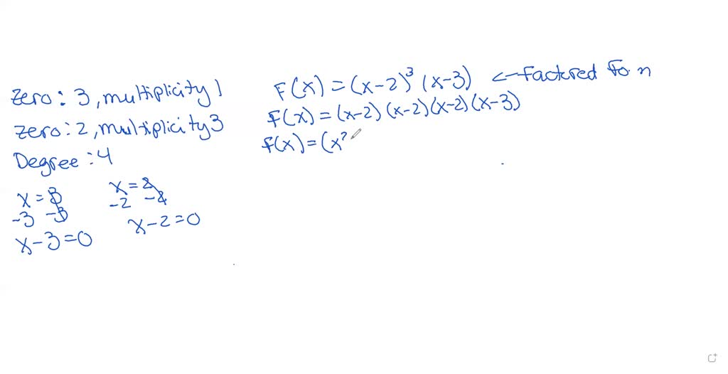 Find a polynomial function with the given zeros, multiplicities, and ...